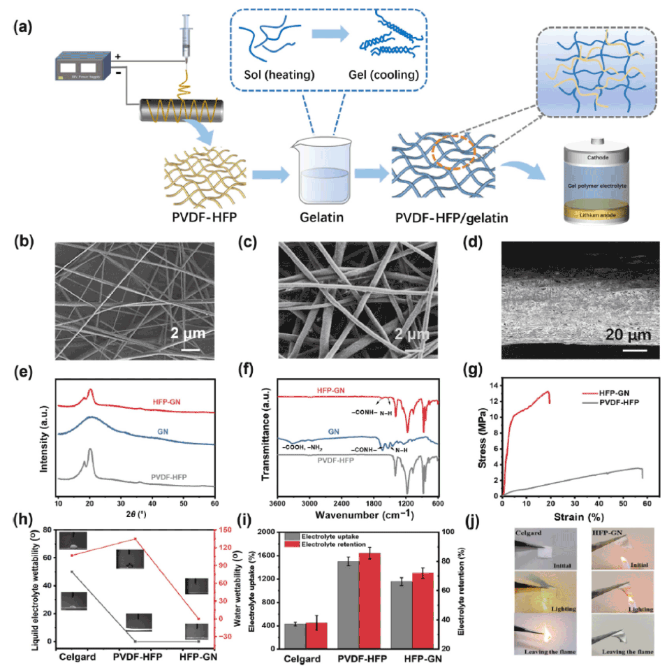 郑州大学张鹏教授等人：基于PVDF-HFP/明胶的功能性凝胶聚合物电解质，用于无枝晶锂金属电池-北京永康乐业静电纺丝机设备